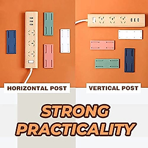 ZUICC 4PCS Self-Adhesive Desktop Socket Fixer,Self Adhesive Power Strip Holder,Plug-in Socket Fixer Bracket Stand,Punch-Free Wall-Mounted Power Strip Holder Mount,Power Strip Wall Mount Fixator