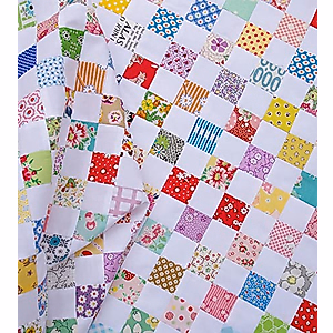 200 PCS 4" x 4" Floral Precut 100% Cotton Fabric Squares Fabric Bundles for Sewing & Quilting