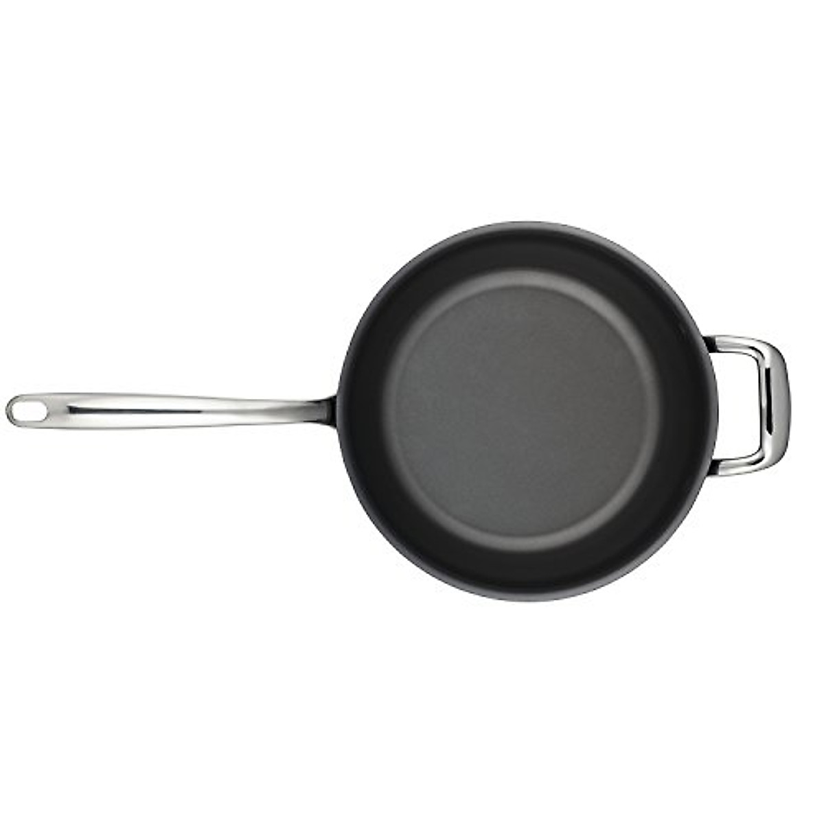 Breville Thermal Pro Hard Anodized Nonstick Sauce Pan/Saucepan/Saucier with Lid and Helper Handle, 4 Quart, Gray