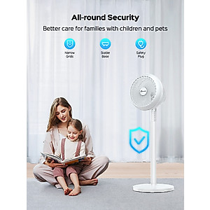 ZICOOLER Pedestal Fan for Bedroom, 28dB Ultra Quiet Standing Fan for Home Bedroom, 80°+60° Oscillating Floor Fans with 3 Speeds, Portable Stand Fan Desk Fan 2-in-1 Air Circulator Fan