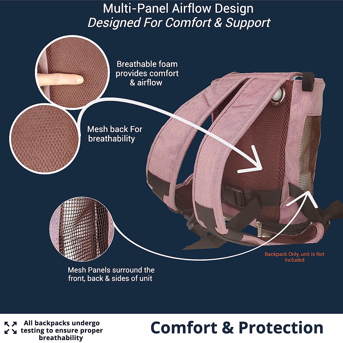 O2TOTES Ultra Lightweight Backpack For Inogen One G3 Unit (Patented Design) (Burgundy) FITS ONLY: INOGEN ONE G3 UNITS: IS-300 OR, IO-300