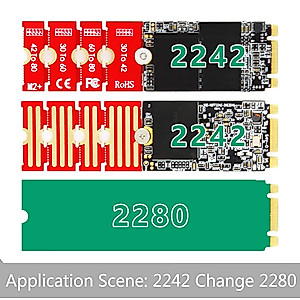 RingBuu - Extended Bracket, M2 M2PLUS NGFF NVME M.2 Extended Transfer 2230, 2242, 2260, 2280 Aircraft M2 Change Long Size NVME NGFF M.2 U.2 M3 M.3 SSD