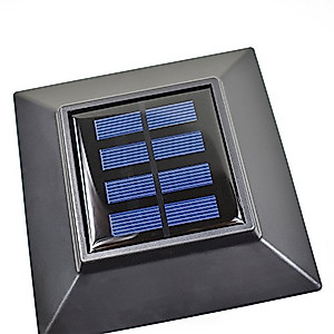 iGlow 18 Pack Black Outdoor Garden 4 x 4 Solar LED Post Deck Cap Square Fence Light Landscape Lamp Lawn PVC Vinyl Wood