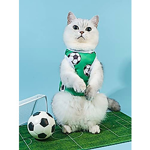 QWINEE World Cup Football Jersey Pet Tank Flag Uniforms Dog Vest Breathable Cat Tee Shirt for Small Medium Large Dog Puppy Kitten Green XS
