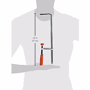 BESSEY GTR30B6 All Steel Table Clamp with 11 13/16" Capacity x 2 5/16" Throat Depth & 400 lb Clamping Force, Red/Silver
