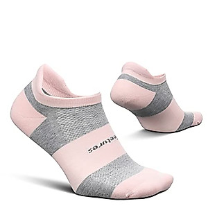 Feetures High Performance Max Cushion Ankle Sock - No Show Socks for Women & Men with Heel Tab - Pink Blanket, M (1 Pair)