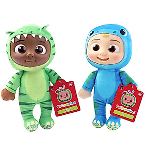 CoComelon 8-Inch JJ & Cody Dinosaur 2-Pack Plush - Officially Licensed - Quality Soft Stuffed Animal Doll - Toy for Toddlers & Preschoolers - Gift for Kids, Boys & Girls - Set of 2