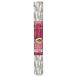 Con-Tact Brand Grip Prints Non-Adhesive Non-Slip Counter Top, Drawer/Shelf Liner, 18" x 4', Modern Marble Greystone