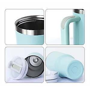 40 oz Tumbler with Handle and Straw, Vacuum Insulated Stainless Steel Travel Mug, Leak-Proof Iced Coffee Cup, Keeps Drinks Cold or Hot, Cupholder Friendly, Suitable for Gift (Charcoal)