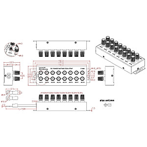 Banana Jack 8 Outlet DC Power Distribution Strip (with Cable)