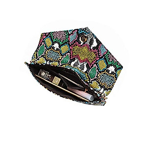 Dolce Na Women Snakeskin Pattern Handbag Envelope Clutch Bag Retro Purse (Snakeskin(Blue))