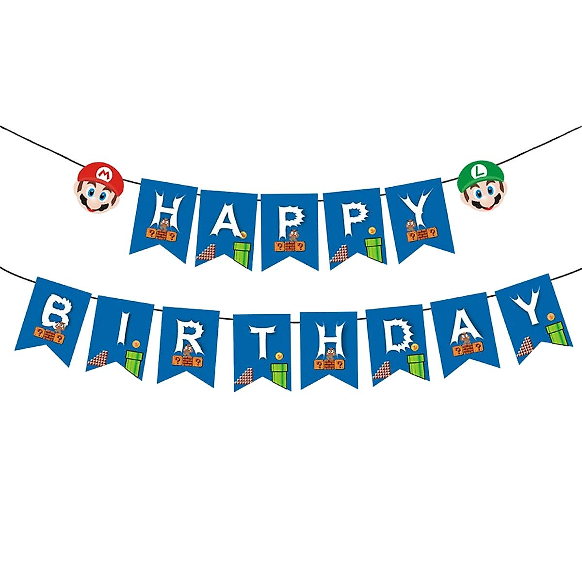 Birthday Banner For Mario, Video Games Birthday Theme Party Supplies,Video Games Birthday Party Decoration