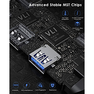 Powered USB C USB A to USB 3.0 Hub and USB C Dual HDMI Docking Station