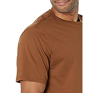 Amazon Essentials Men's Regular-Fit Short-Sleeve Crewneck T-Shirt, Pack of 2, Black/Brown, Large