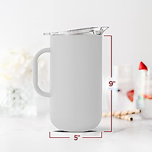 served I Premium Pitcher (2L) - Keep Drinks Cold or Hot for Hours with our Vacuum-Insulated, Double Walled, Copper Lined Stainless Steel Pitcher