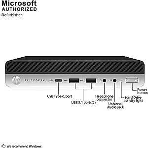 HP 800 G4 Mini Desktop Intel i5-8500T UP to 3.50GHz 32GB DDR4 New 1TB NVMe SSD Built-in Wi-Fi BT Dual Monitor Support Wireless Keyboard and Mouse Win11 Pro (Renewed)