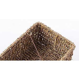 Vintiquewise Natural Woven Seagrass Wicker Rectangular Tissue Box Cover Holder