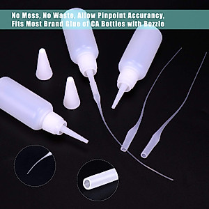 Hysagtek 320 Pcs CA Glue Micro-Tips Kit, Plastic Squeeze Bottles, Extender Precision Applicator for Hobby, Crafting, Lab Dispensing, Adhesive Dispensers