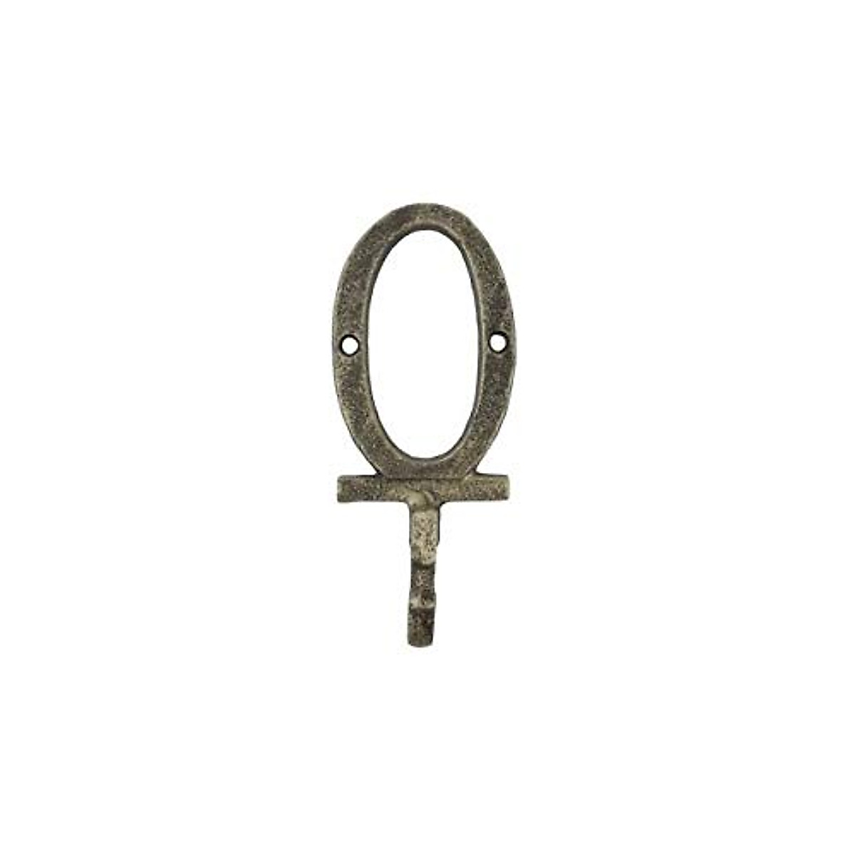 Handcrafted Nautical Decor Rustic Gold Cast Iron Letter O Alphabet Wall Hook 6"