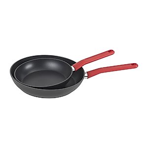 GoodCook ProEase Nonstick Fry Pan Set, 10 Inch and 8 Inch, Black