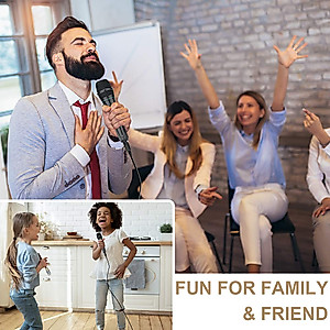 Ankuka Bluetooth Karaoke Machine for Kids and Adults with Colorful LED Lights, Wireless PA Speaker Sound System with 8'' Subwoofers and Wired Microphone for Party, Singing