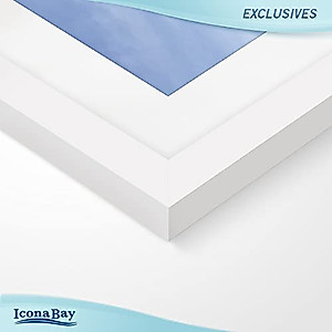 Icona Bay 11x17 White Picture Frame with Mat to 9x14 Image, Sturdy Wood Composite Poster Frame, Wall Mount Only, Modern Style Frames, Exclusives Collection