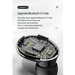 Wireless Earbuds, Bluetooth 5.1 Headphones 120h Playtime with Digital LED Display, IPX7 Waterproof Earphones with Dual Mic, True Wireless Stereo HiFi Headphones for Sports/Work/Home