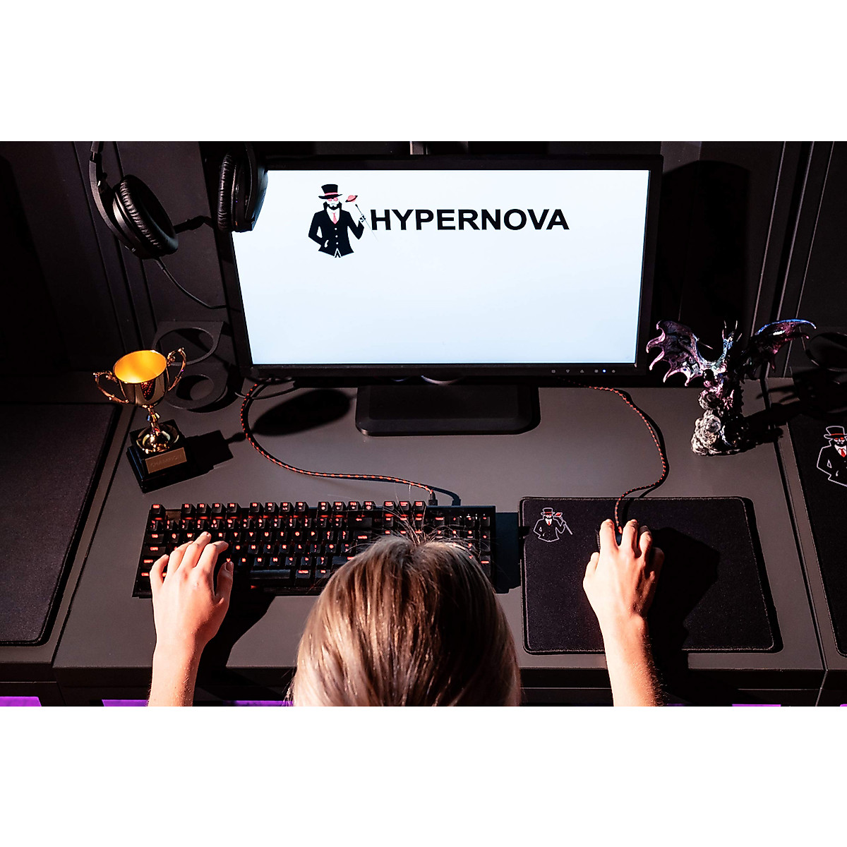 Hypernova Gaming Mouse Pad, (12 x 10 x 0.2 inches), Best Laptop Mousepad, Waterproof, No-Slip Base, Resilient Stitched Edges, PC, Perfect for Video Games