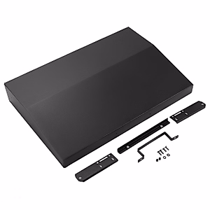 KUAFU Hinged Lid Griddle Cover - Compatible with 28 inch Blackstone Griddle - Black Powder Coated Steel Lid with Grease Collection