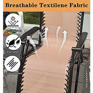 17" 19" 21" Wide Zero Gravity Chair Replacement Fabric, Repair Cloth with 4 Gravity Chair Replacement Cord Screws Kit, Zero Gravity Chair Accessories for Sling Patio Lawn Lounge Chair, Tan