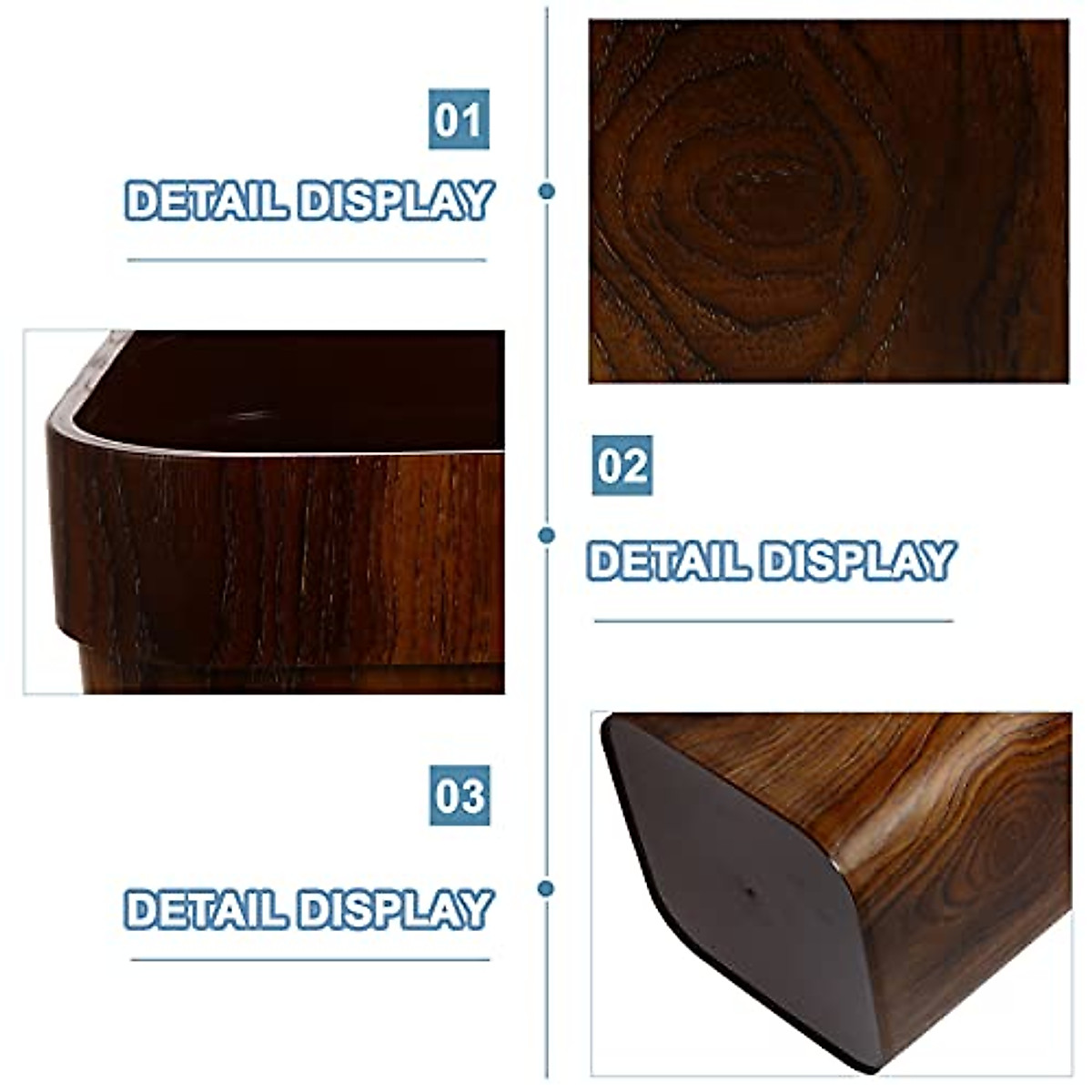 NUOBESTY Trash Can Wastebasket Plastic Garbage Can Recycling Bin for Home Kitchen Bedroom Living Room Bathroom Office Coffee