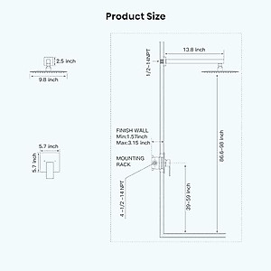 gotonovo Rain Shower System Matte Black 10 Inch Shower Head Bathroom Luxury Mixer Shower Complete Combo Set Singe Handle Wall Mounted