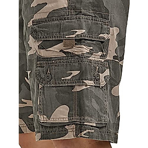 Lee Men's Dungarees Belted Wyoming Cargo Short, Ash Camo, 40