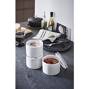 YAMAZAKI Home Tower Ceramic Food Storage Contrainers/Canisters With Airtight Lid - Small - 1 Cup, 240 Milliliters