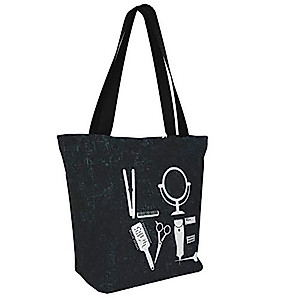 antcreptson Hairdresser Hairstylist Love for Her Hair Stylist Bib.Jpg Canvas Tote Bag for Women Travel Work Shopping Grocery Top Handle Purses Large Totes Reusable Handbags Cotton