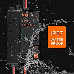 5A Waterproof Solar Charge Controller 6V/12V Auto, 5 amp Solar Panel Charging Regulator IP67 Waterproof 24Hours Load on for Lead-Acid (AGM Gel Seal Flooded) Battery