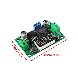 DIANN 2pcs LM2596 Adjustable DC-DC Step Down Buck Power Convert Module with LED Voltmeter Display 4.0-40V to 1.5-35V