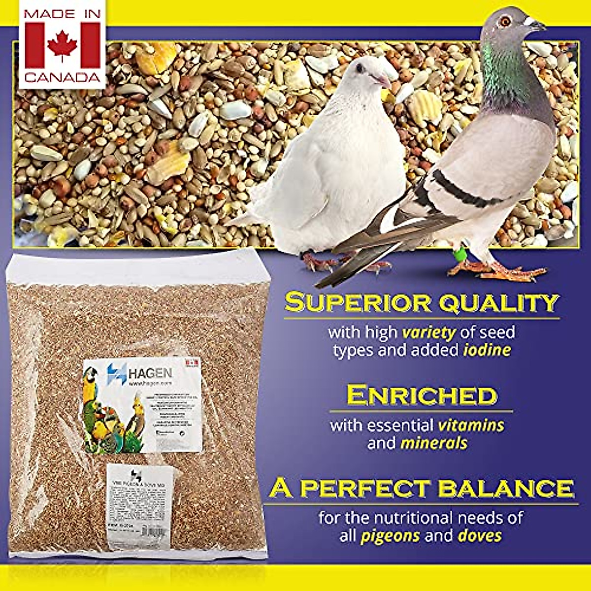 Hagen Pigeon & Dove Seed, Nutritionally Complete Bird Food 25 Pound (Pack of 1)
