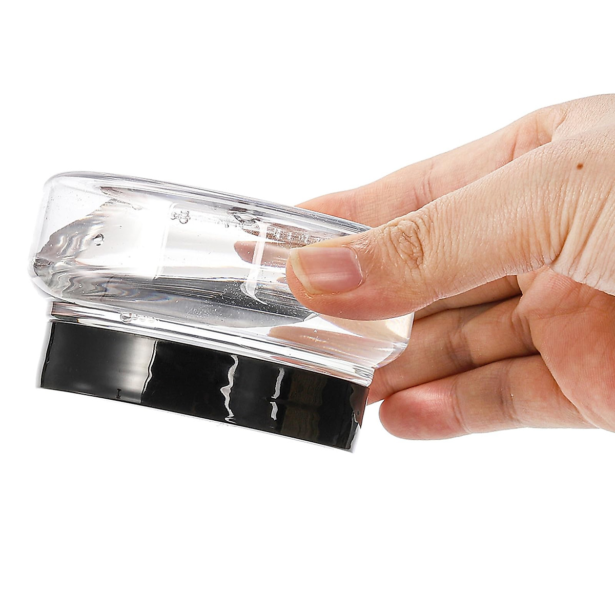 Yarlung 24 Pack 5 Oz Plastic Jars with Lids, Clear Body Scrub Jars Empty Refillable Containers Round Low Profile Samples Jars for Lotion, Body Butter, Sugar Scrub, Cream