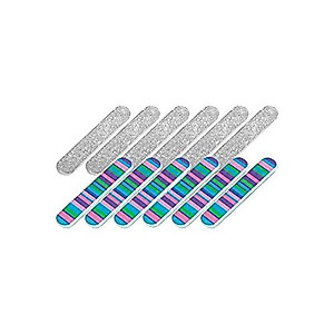 Rainbow Stripe Emery Board, 5 1/8 inches x 3/4 inches - Pack of 12
