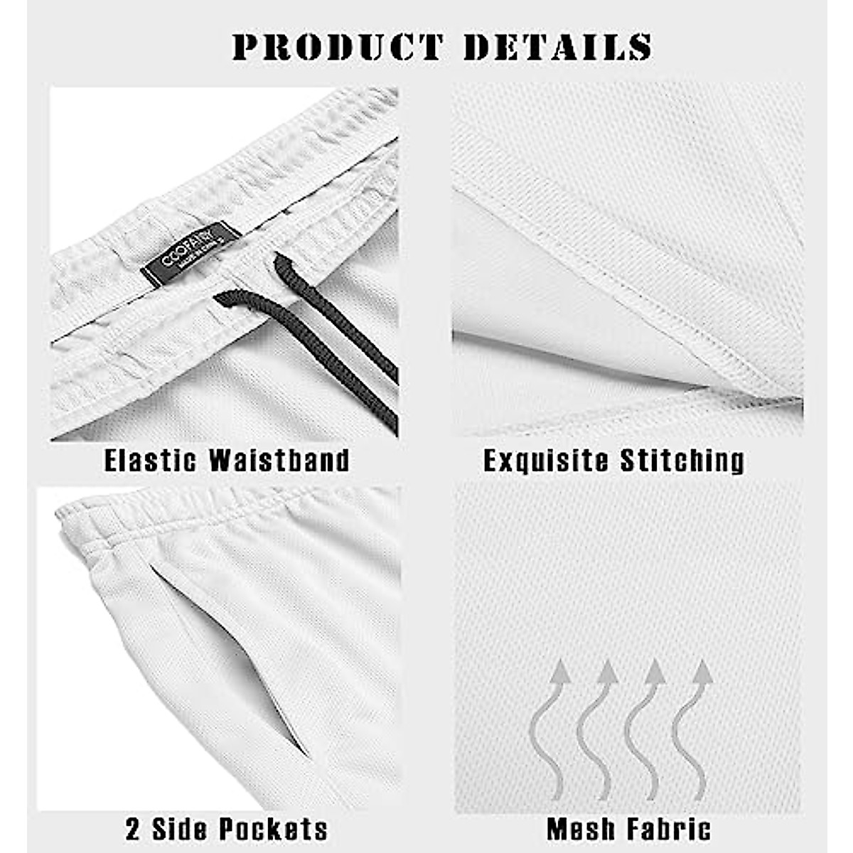 COOFANDY Men's 3 Pack Gym Workout Shorts Mesh Weightlifting Squatting Pants Training Bodybuilding Jogger with Pocket,Light Blue/White/Dark Grey,Medium