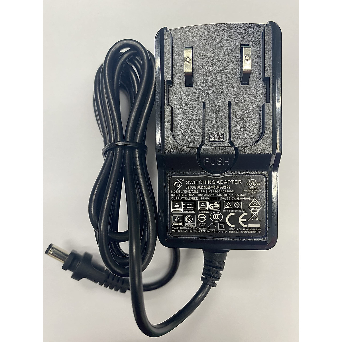 ULTTY Power Adapter for Air Purifier Fan with H13 HEPA R021, R022D, R020, Black