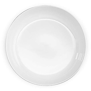 Kook Porcelain Serving Bowls, Wide & Shallow, Dishwasher & Microwave Safe, For Salads, Soups, Pastas and Party Snacks, 9.25 Inch, 72 Oz, White, Set of 2