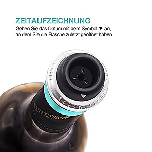 Wine Stoppers EZBASICS Wine Saver Pump with Wine Bottle Stoppers, Stainless Steel Pump + 4 Wine Stoppers¡­