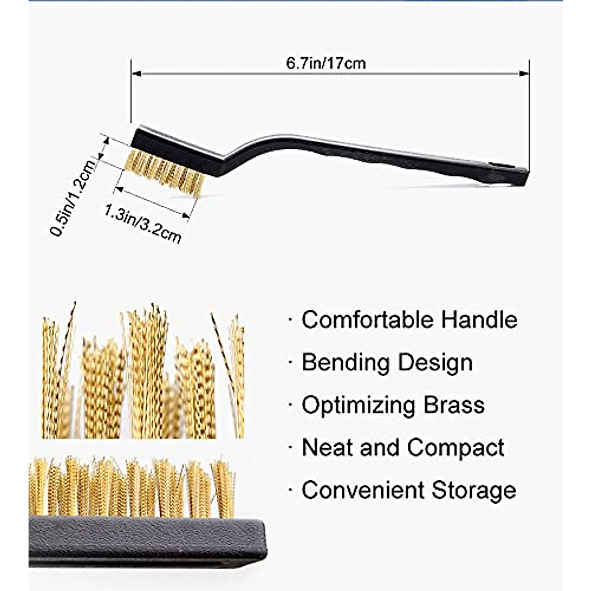 SUJAYU Brass Brush, Brass Wire Brush Rust Remover, Small Wire Brush Brass Brushes for Cleaning, Paint Stripper for Metal Wood Rustoleum Fabric Spray Paint (Brass, 12.00)