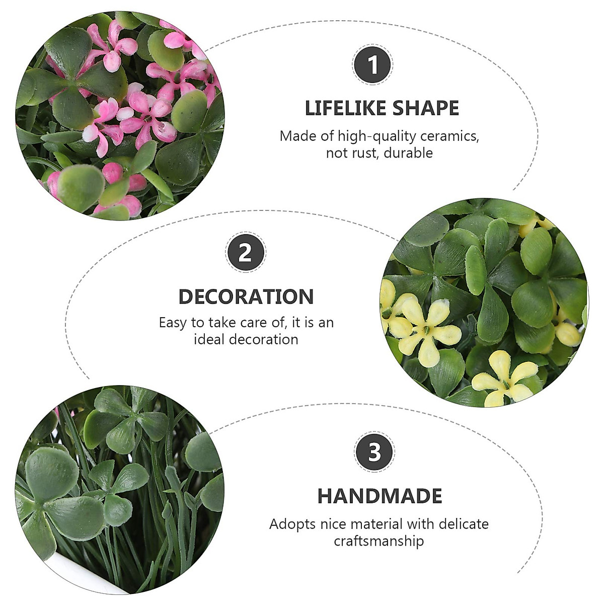 Cabilock 2Pcs Artificial Flowers Potted Plants Fake Greenery Shrubs Plants for Kitchen Home Wedding Office Garden Decor Pink Yellow