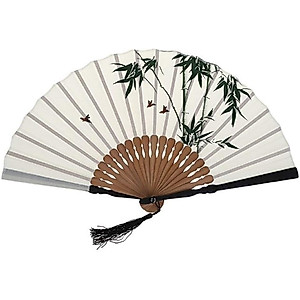 Hand Fan Folding Fan,Hand-held Fan,Vintage Summer Bamboo Folding Fan Hand Held Fan Dance Wedding Party Pocket Gifts Fans Hand Paper Folding Props Vintage style