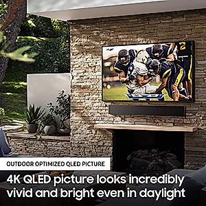 SAMSUNG QN75LST7TA The Terrace 75" Outdoor QLED 4K Smart TV with a HW-LST70T 3.0 Channel Soundbar with Dolby 5.1 Ch and a VG-SDC75G 75" Dark Gray Dust Cover for The Terrace TV (2020)