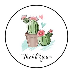 30 pcs Thank You Cactus​​​​​​ ​Stickers Envelope Seals Labels Round Tags, Stamps Sticker for Gift Cards, Envelopes, Boxes for Holiday, Birthday, Christmas