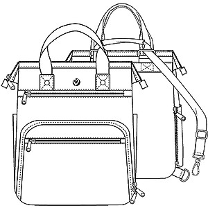 HeartSoul Women's Convertible Bella Backpack, Nurse Backpack for Work, One size, Black All Awareness Ribbon